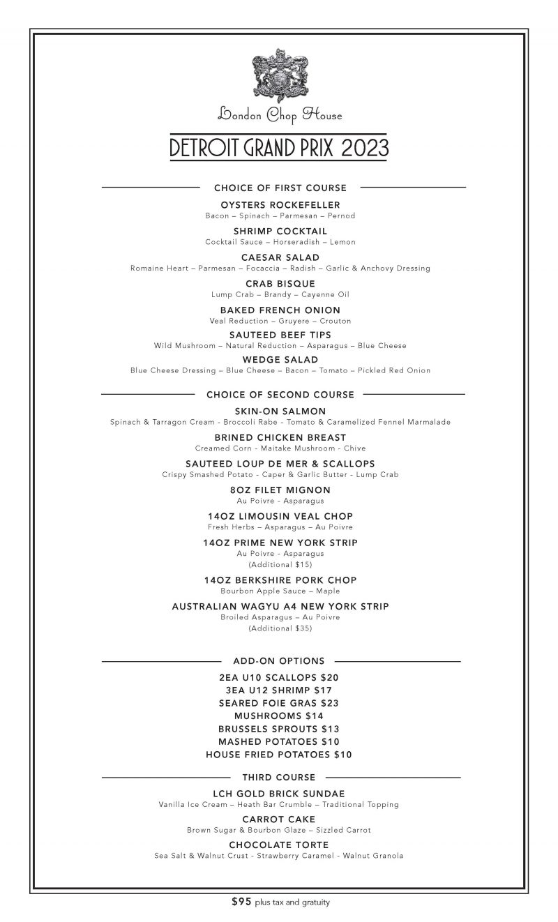 Promo – The London Chop House